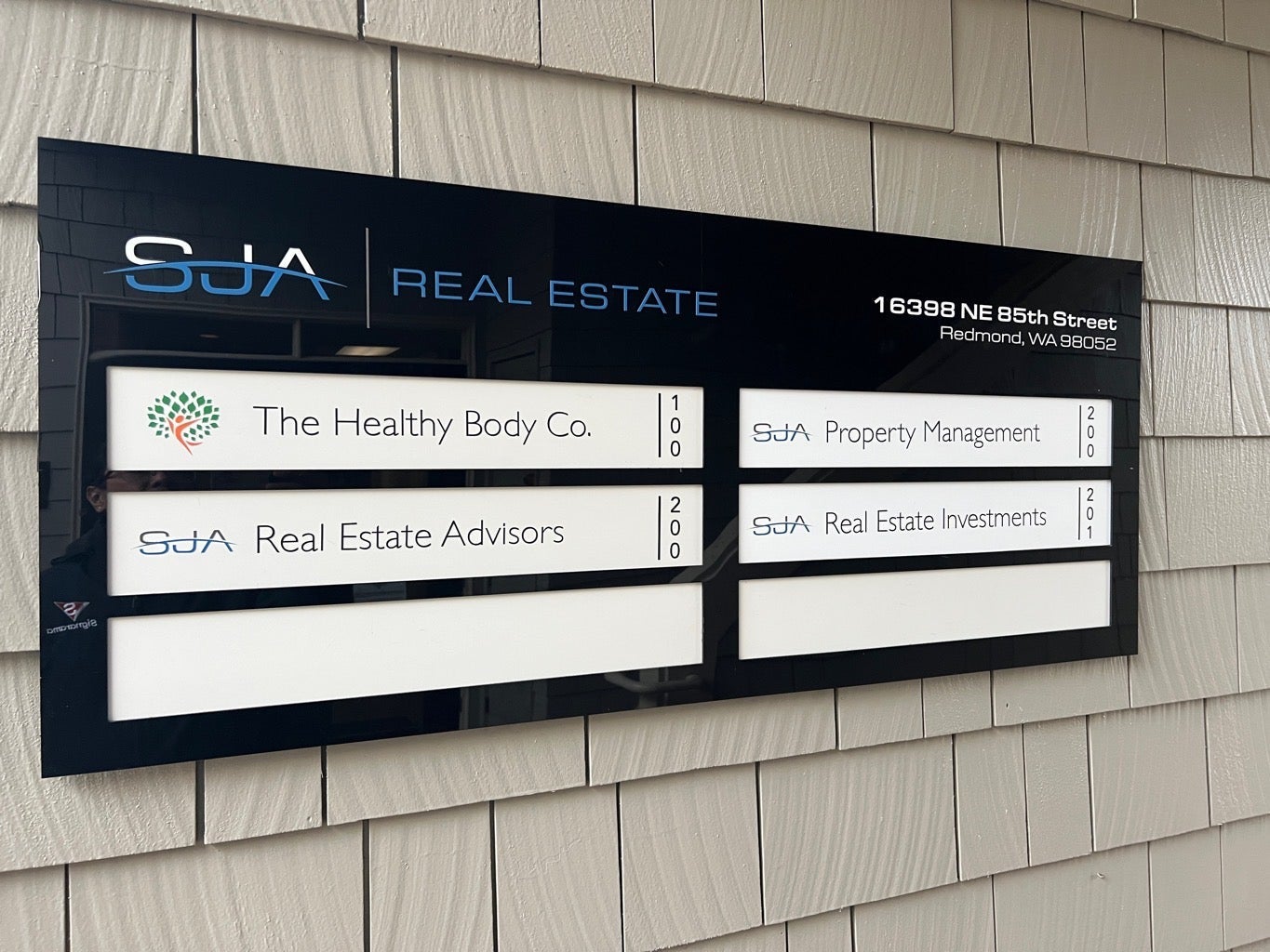 SJA Real Estate Builds Visual Identity with Property Signage, Redmond, WA