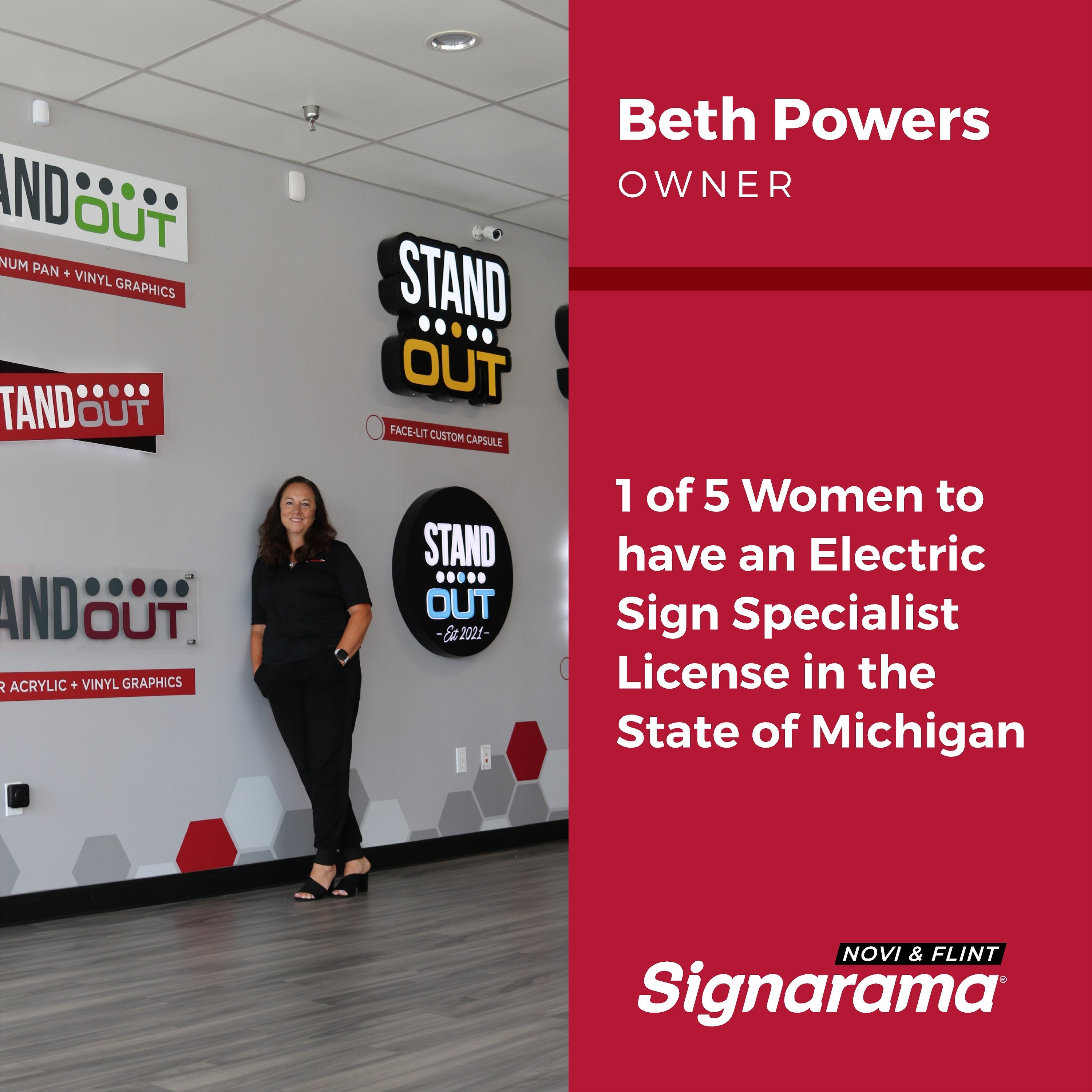Congratulations to Beth for her Electric Sign Specialist License!