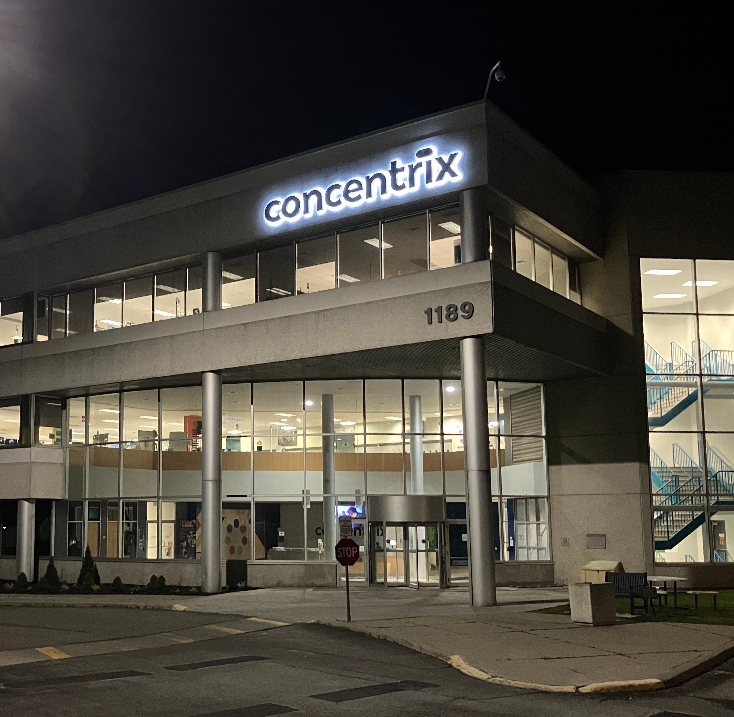 Halo Lit Channel Letters for Concentrix in Oshawa, ON