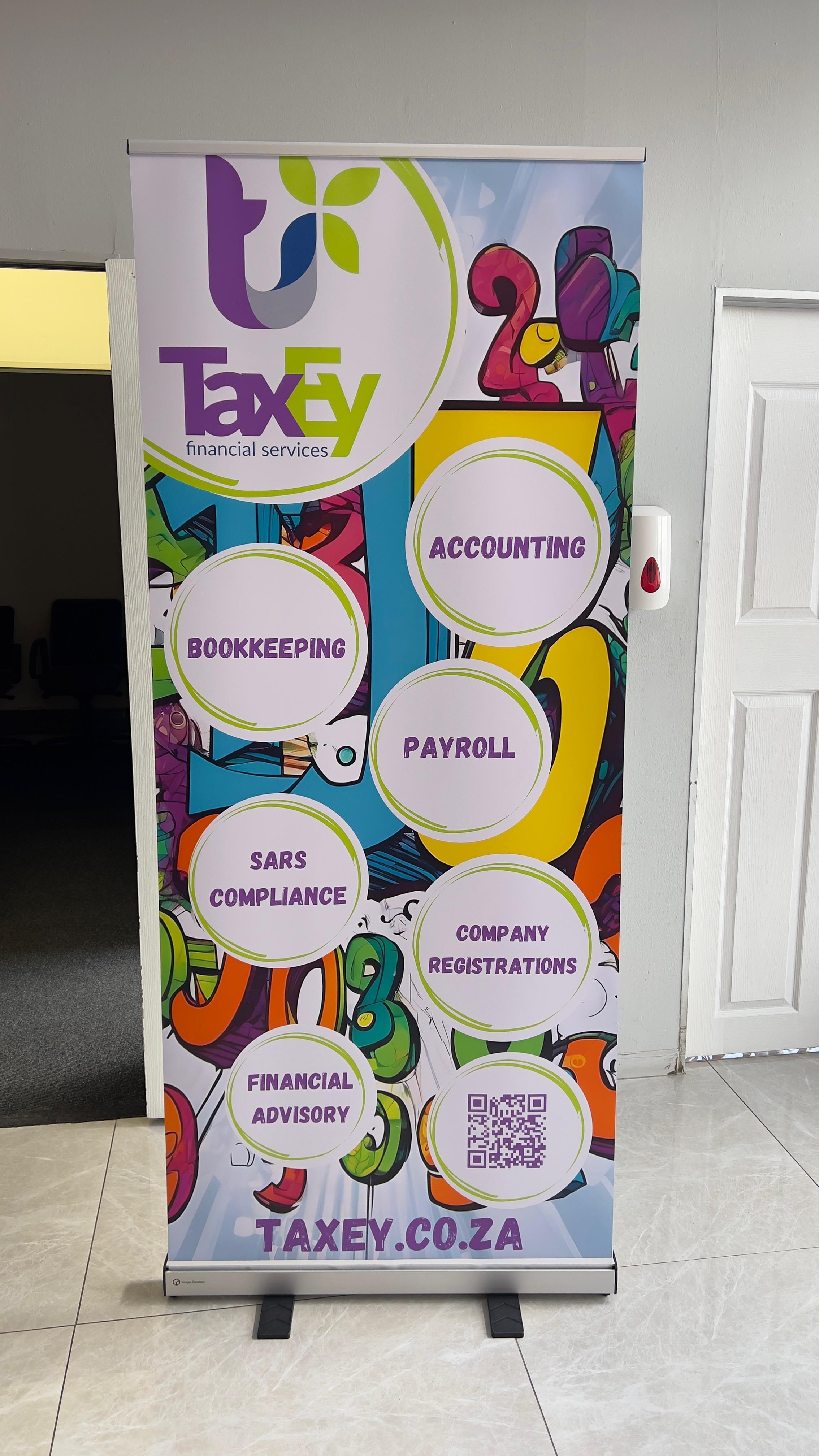 The team had a blast creating this colorful and creative pull-up banner!