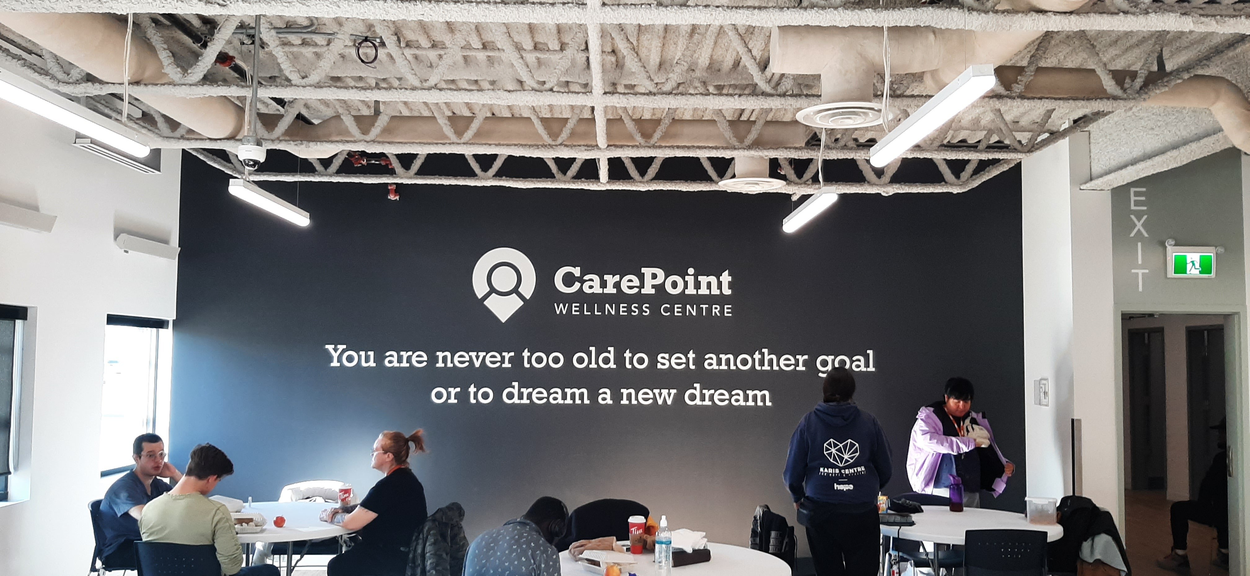 Signage for Hope Mission at the CarePointe Wellness Centre in Edmonton, AB