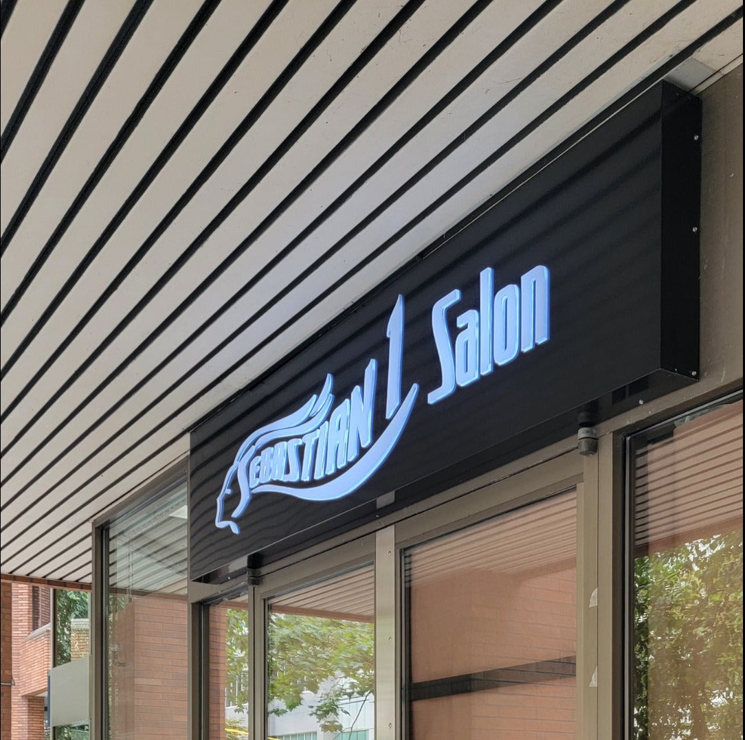 Lightbox with Push Thru Letters for Sebastian 1 Hair Salon in Vancouver, BC