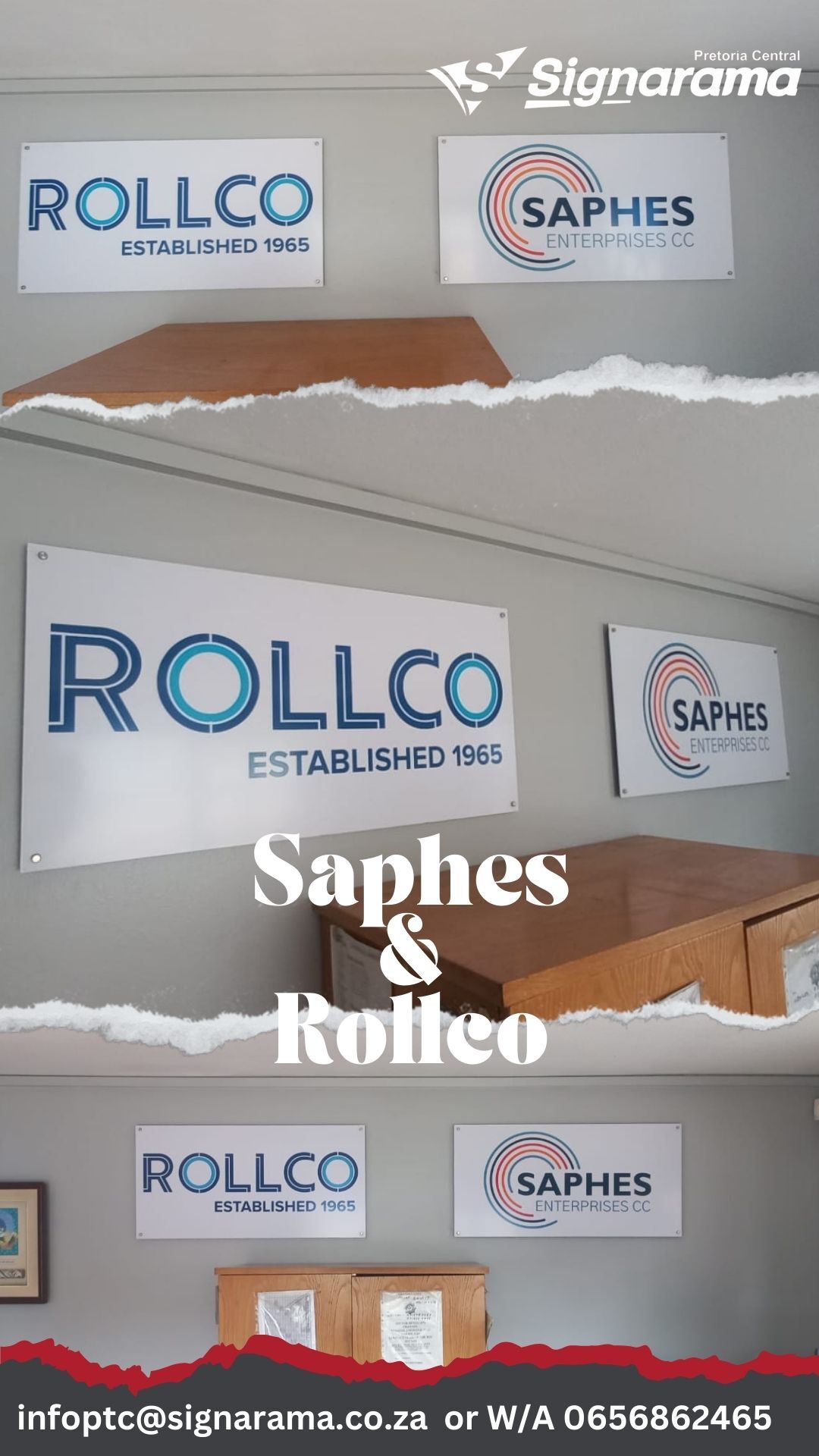 Signarama Pretoria Central: Proud Projects at Saphes & Rollco!