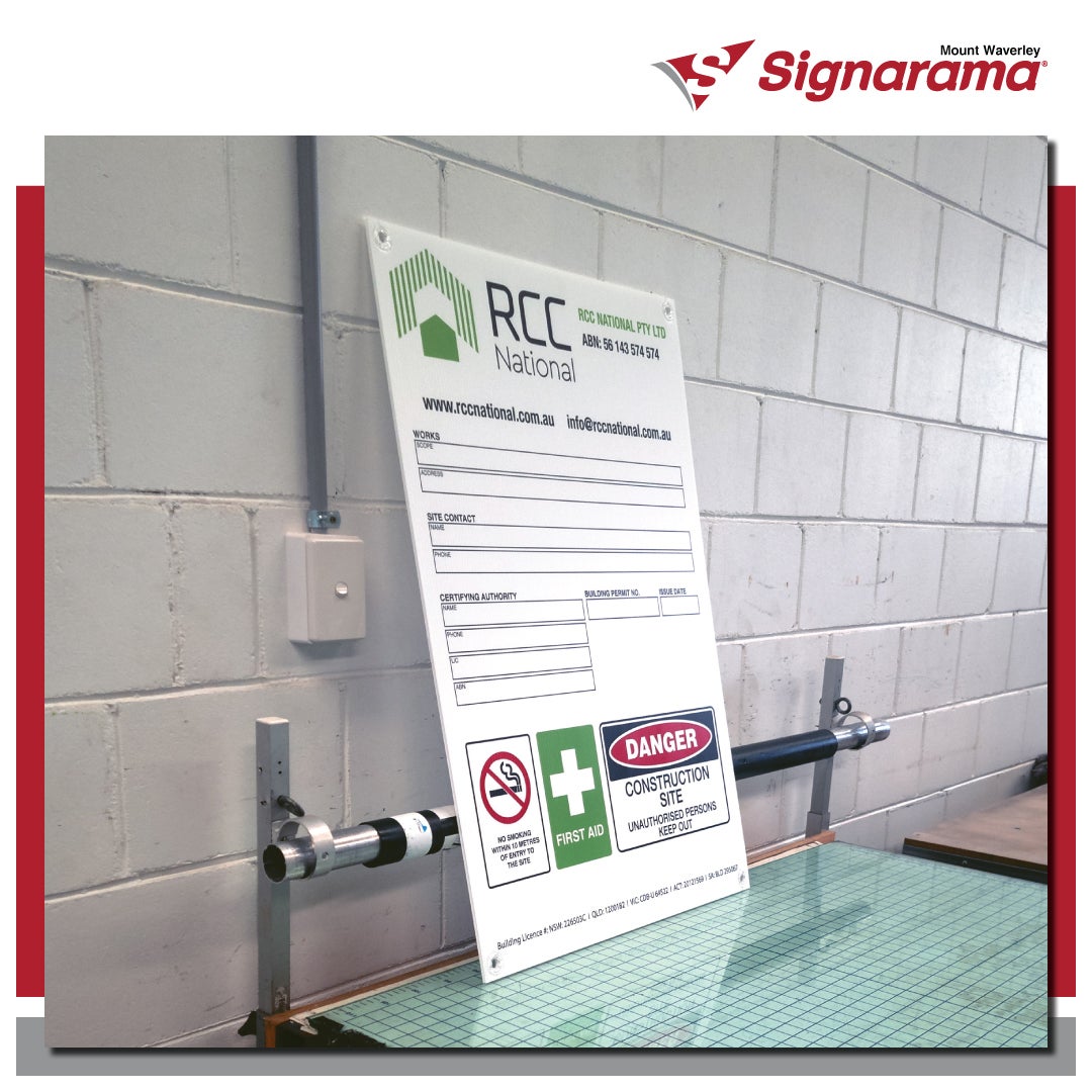Coreflute Safety Site Sign, RCC National | Signarama, Mt Waverley