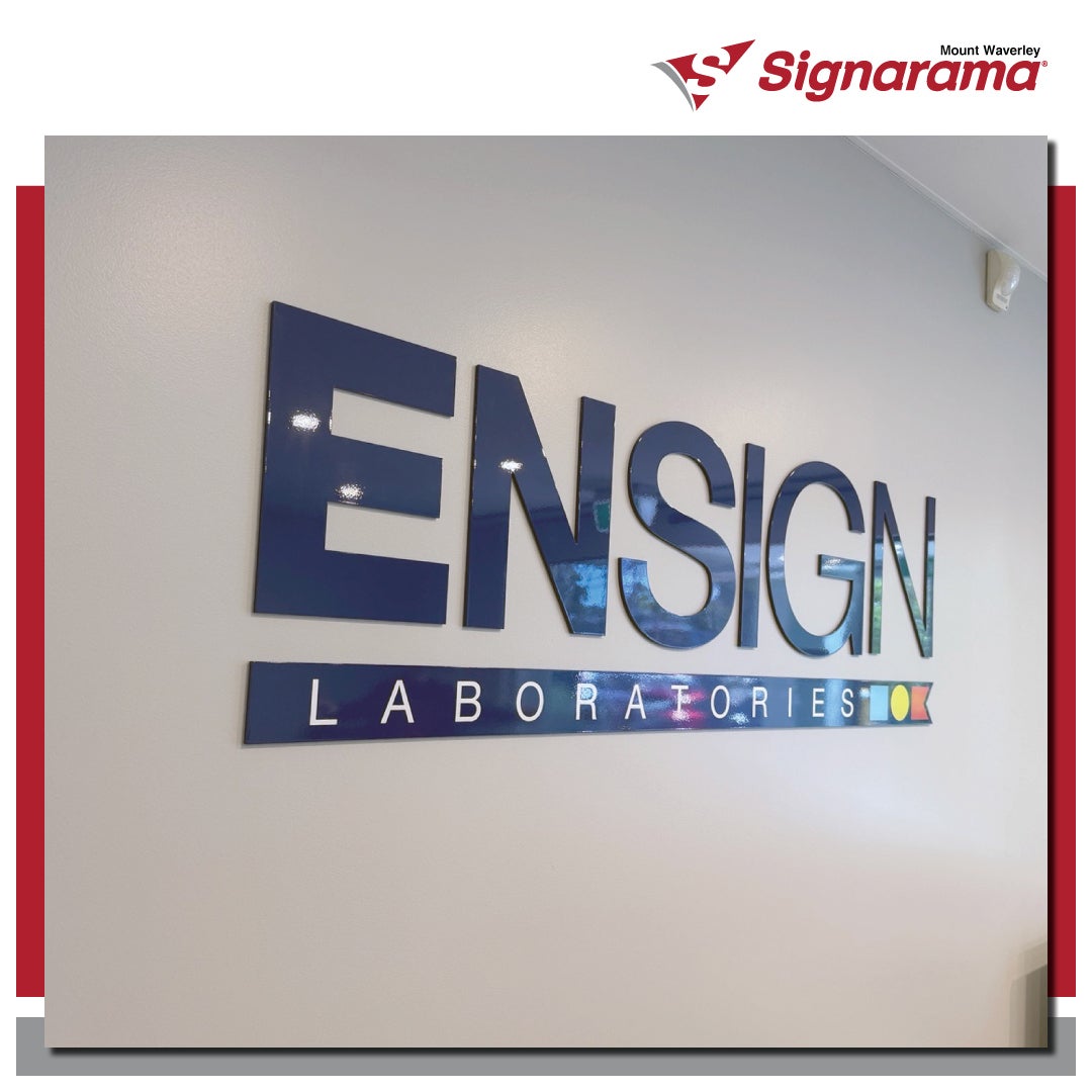 3D Reception Wall & Desk Sign - Ensign Laboratories, Mulgrave ...