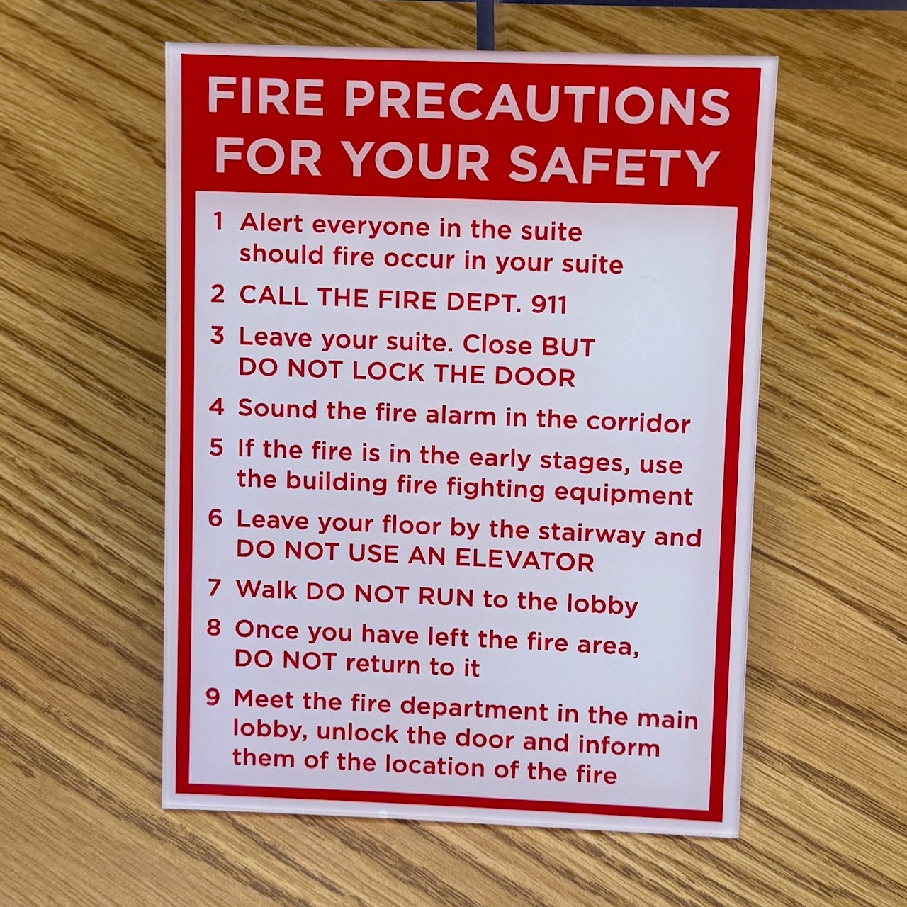 Acrylic Safety Sign in Edmonton, AB