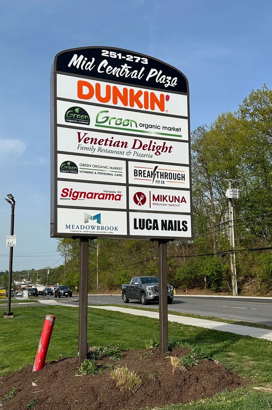 Pylon Sign for Mid Central Plaza in Hartsdale, NY