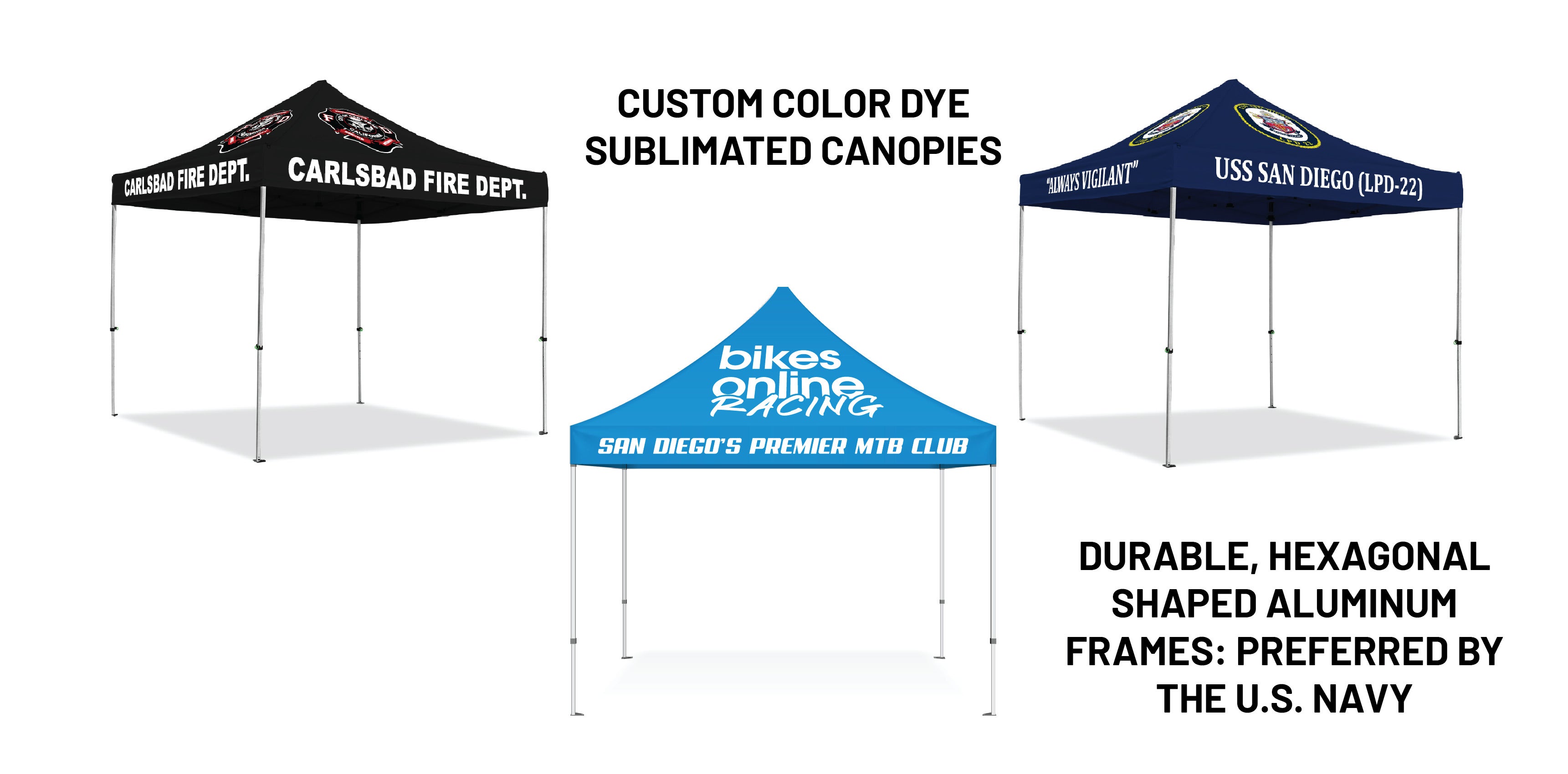 Custom Dye Sublimated Colored Canopies