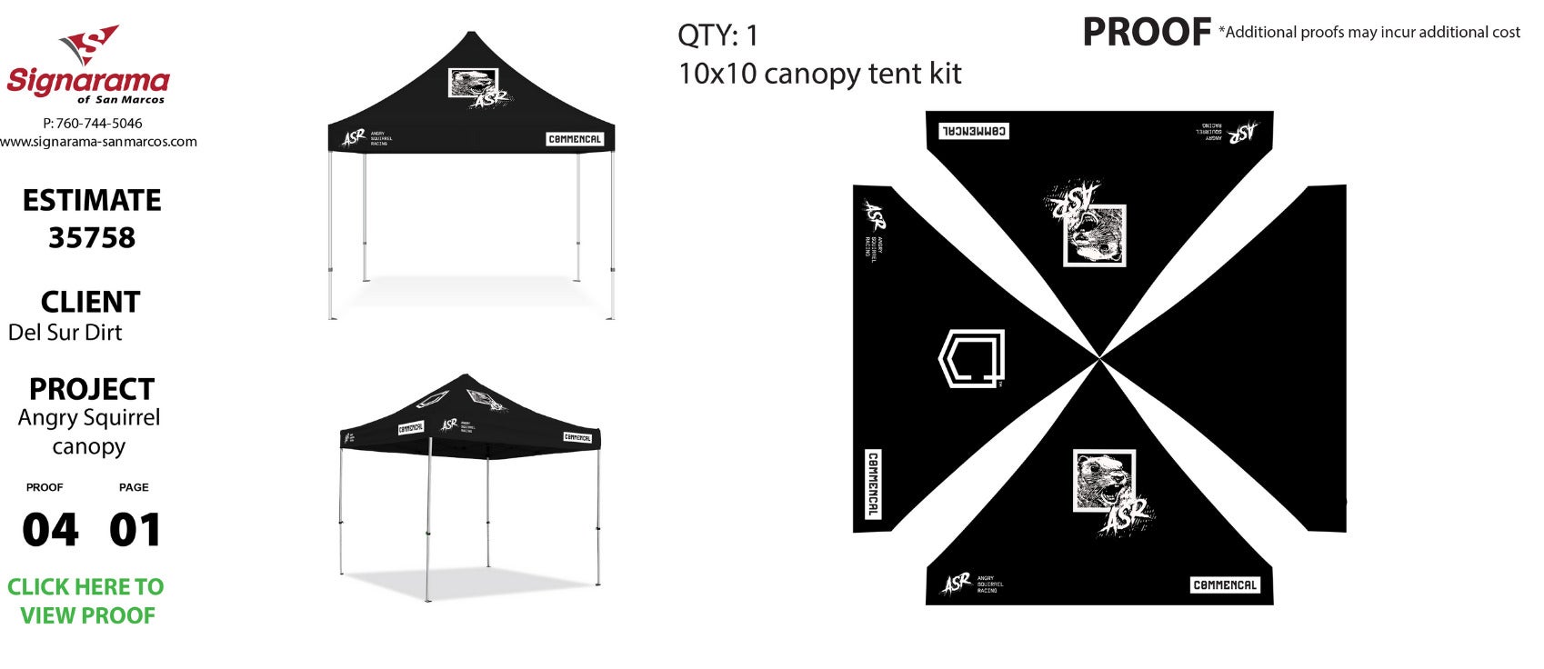 Custom Dye Sublimated Colored Canopies