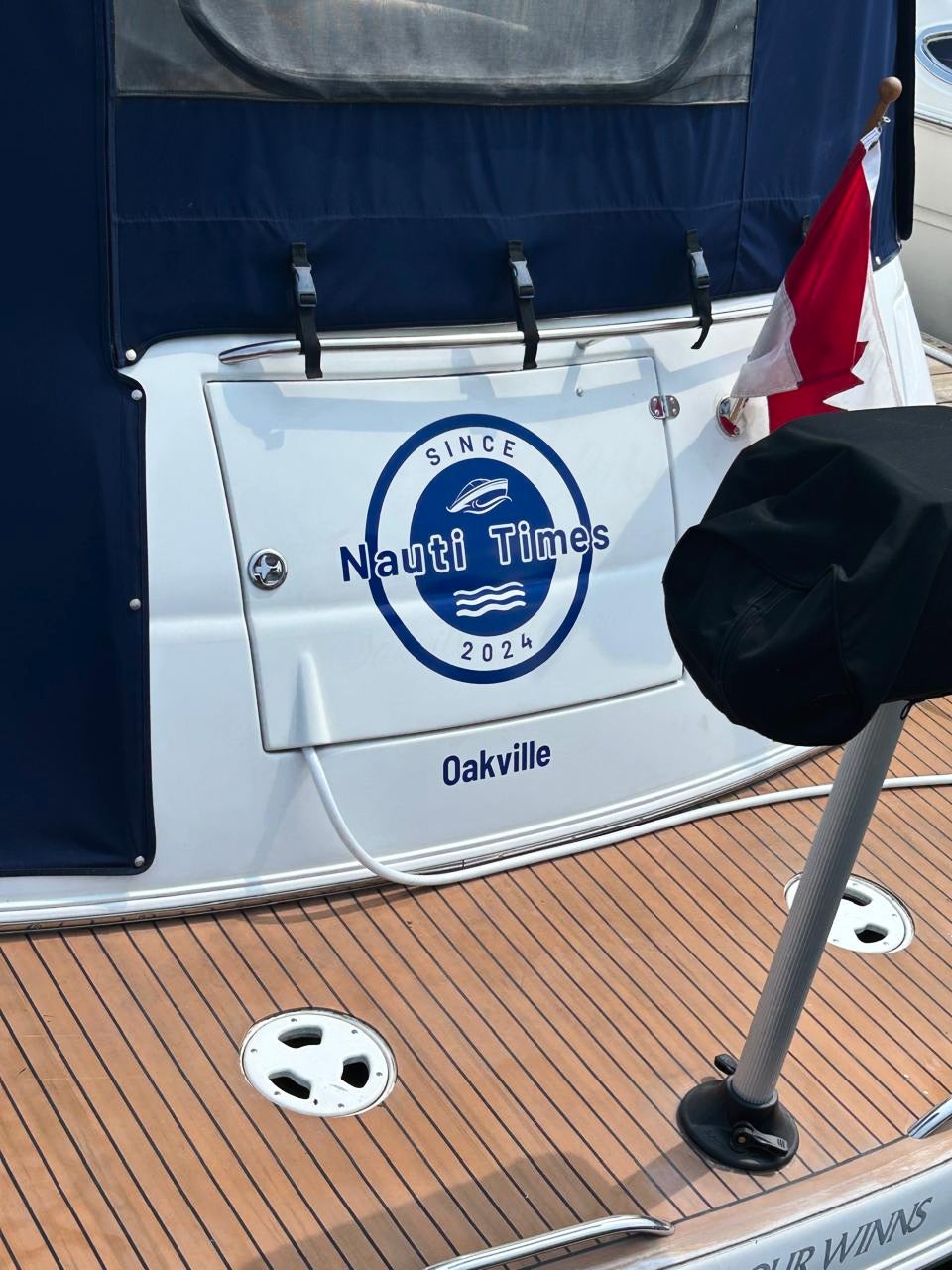 Custom Boat Decal for Nauti Times at Oakville Harbour