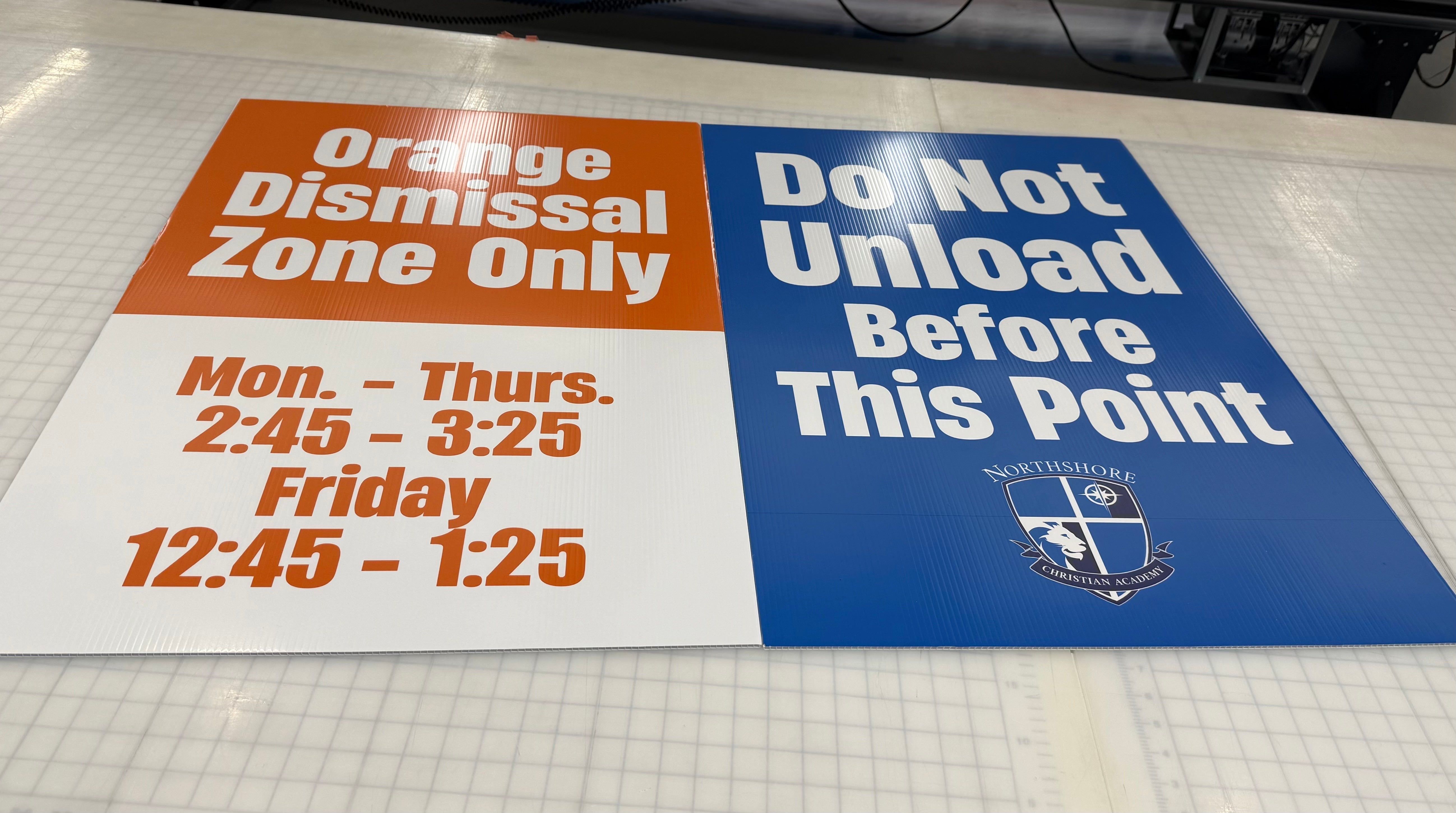 Directional and informational signs for Northshore Christian Academy ...