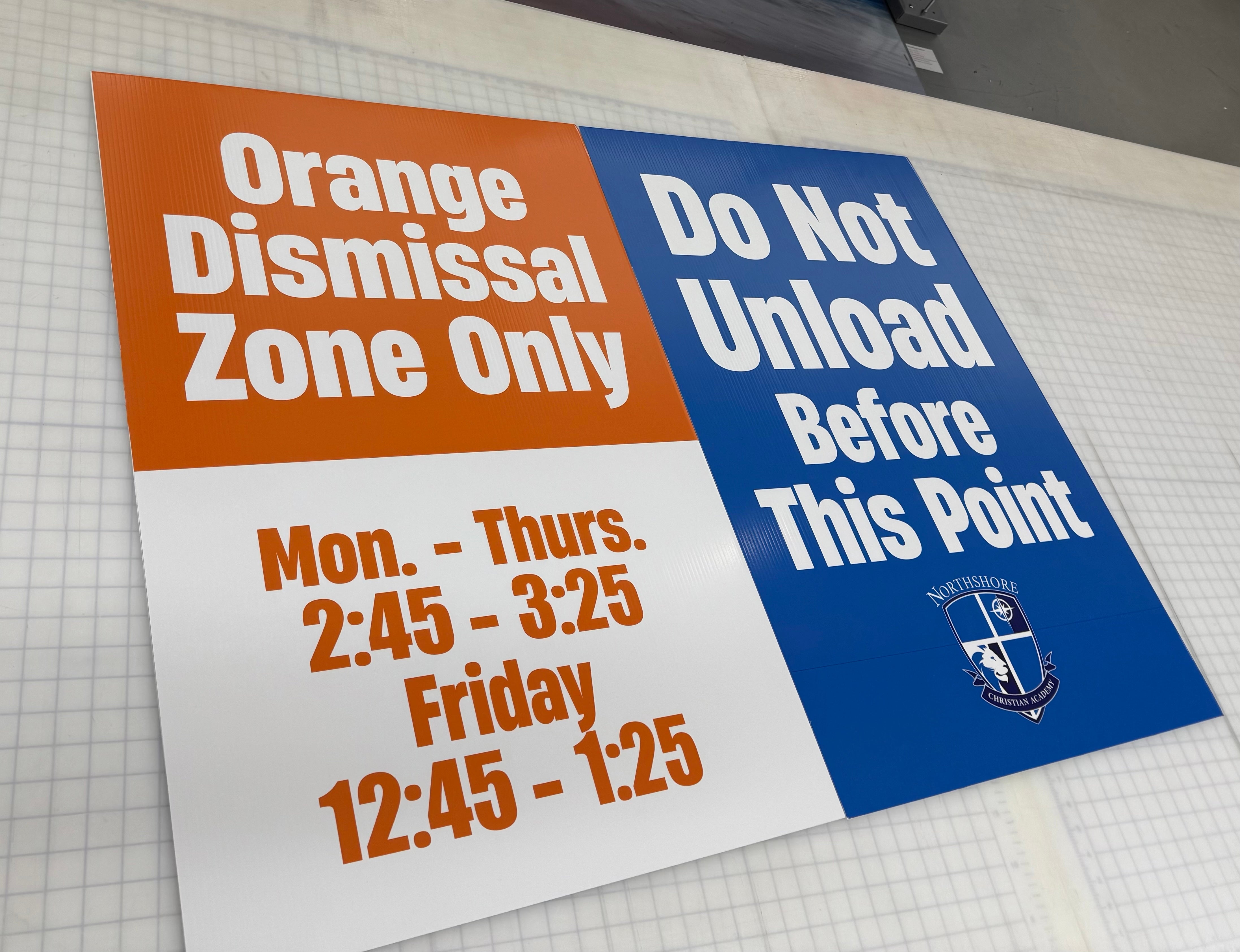 Directional and informational signs for Northshore Christian Academy ...