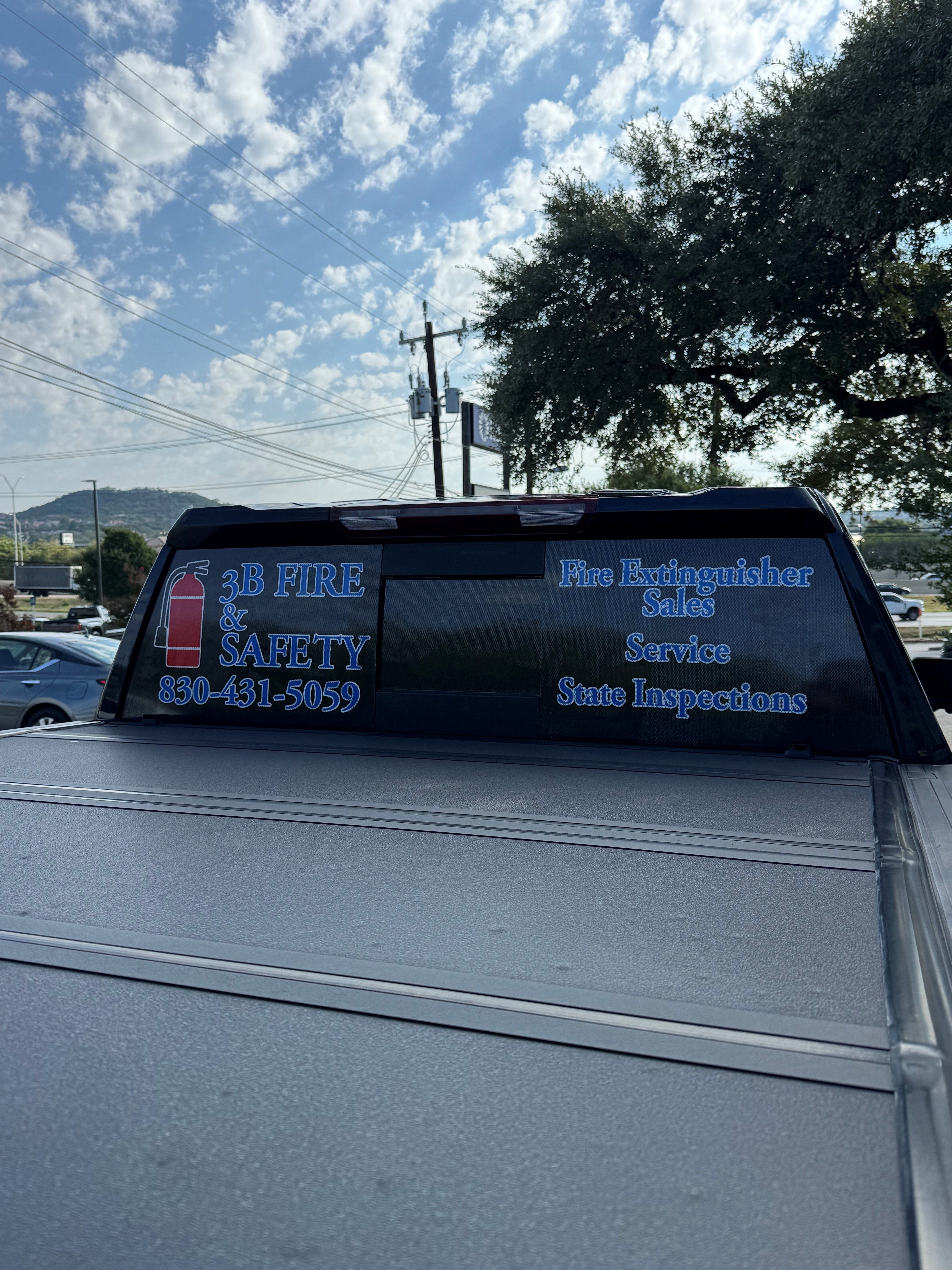 Turn every drive into a moving billboard with truck window perf graphics!