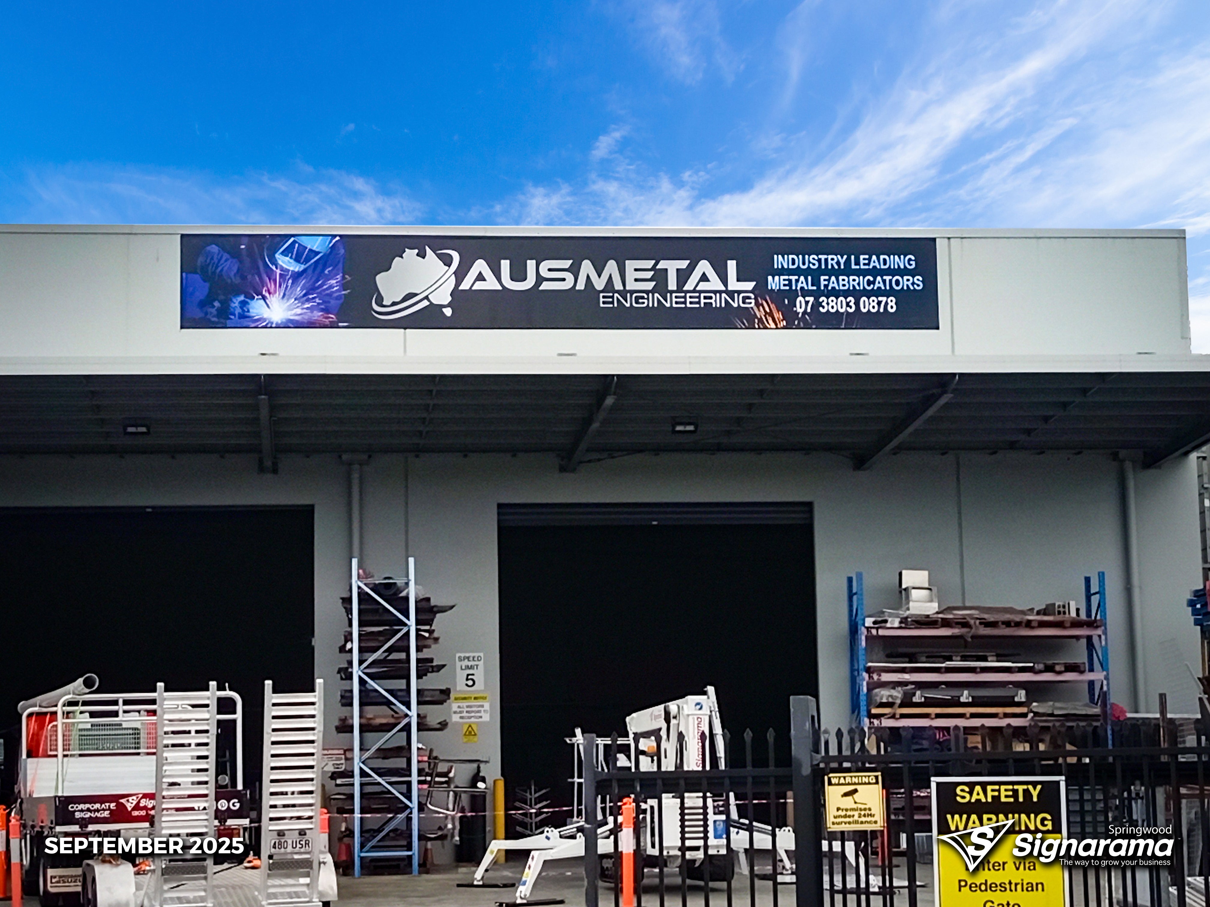 Sail track Banner and ACM Signage - Ausmetal Engineering