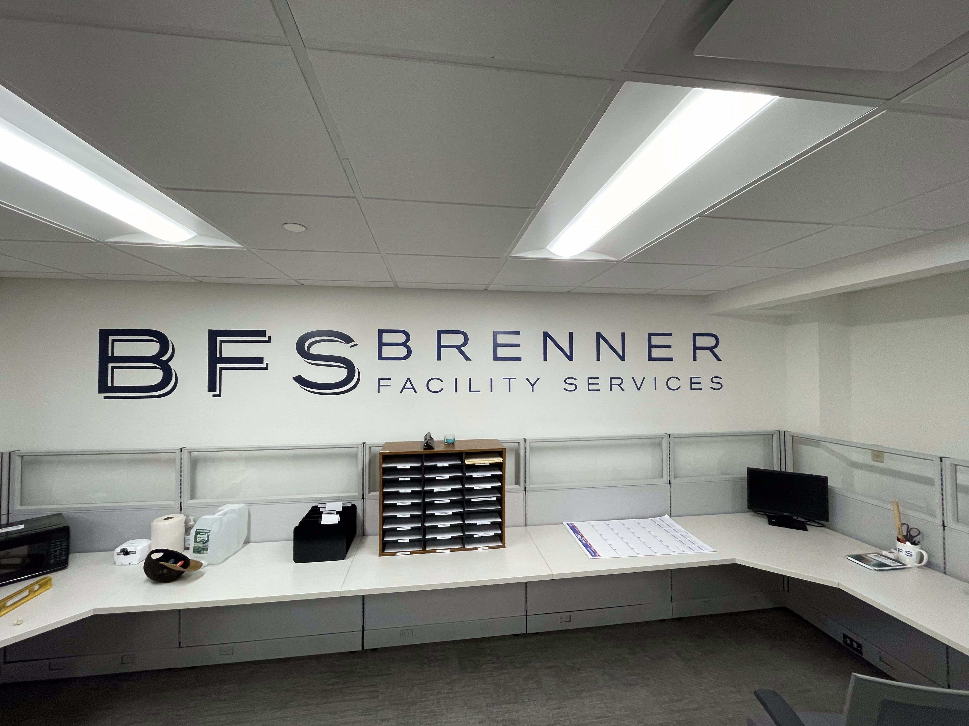Custom Vinyl Graphic Logo for Brenner Facility Services – Woburn, MA