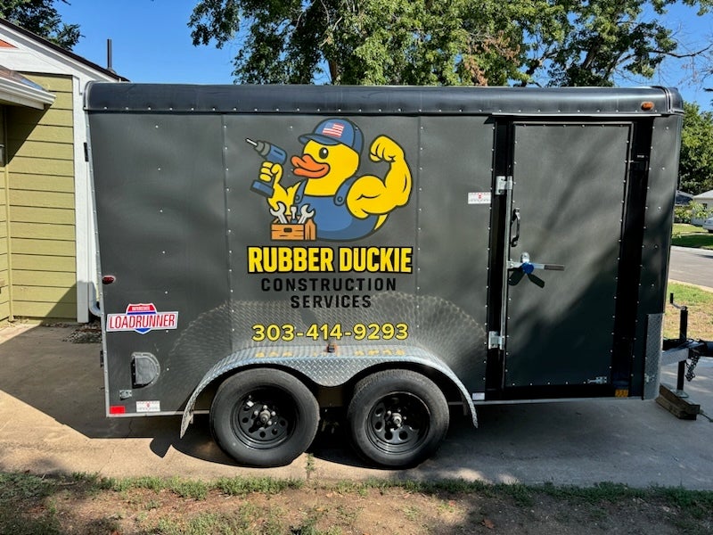 Bold Vinyl Trailer Graphics for a Local Construction Company