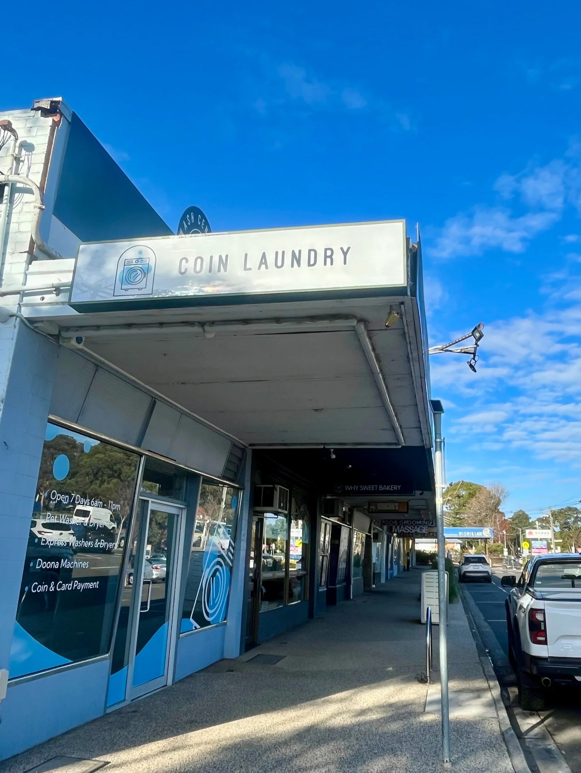 Shop Front Signage - Wash Central Coin Laundry - Forest Hill VIC.