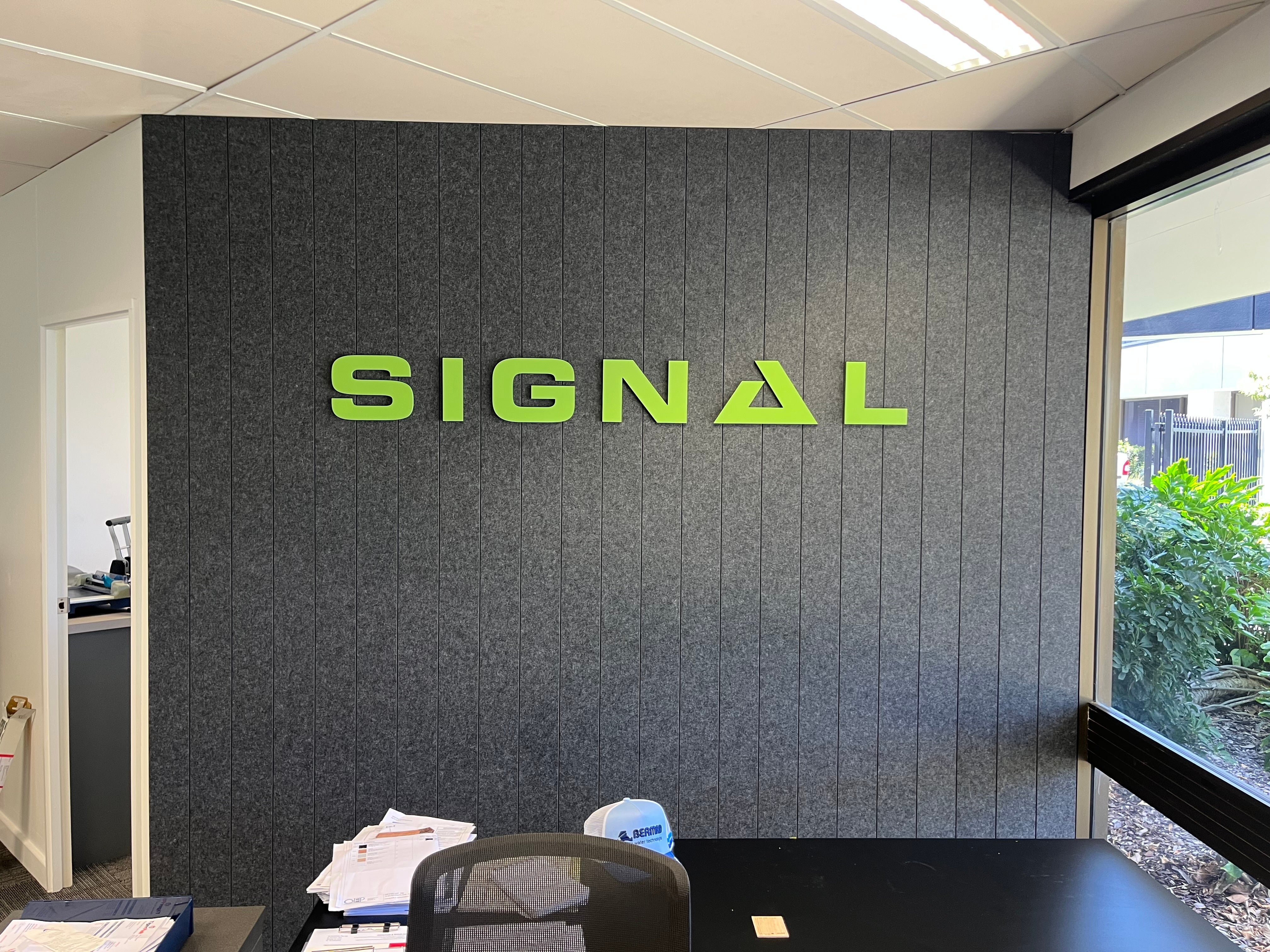 Fresh, Modern Reception Signage for Signal and Tii