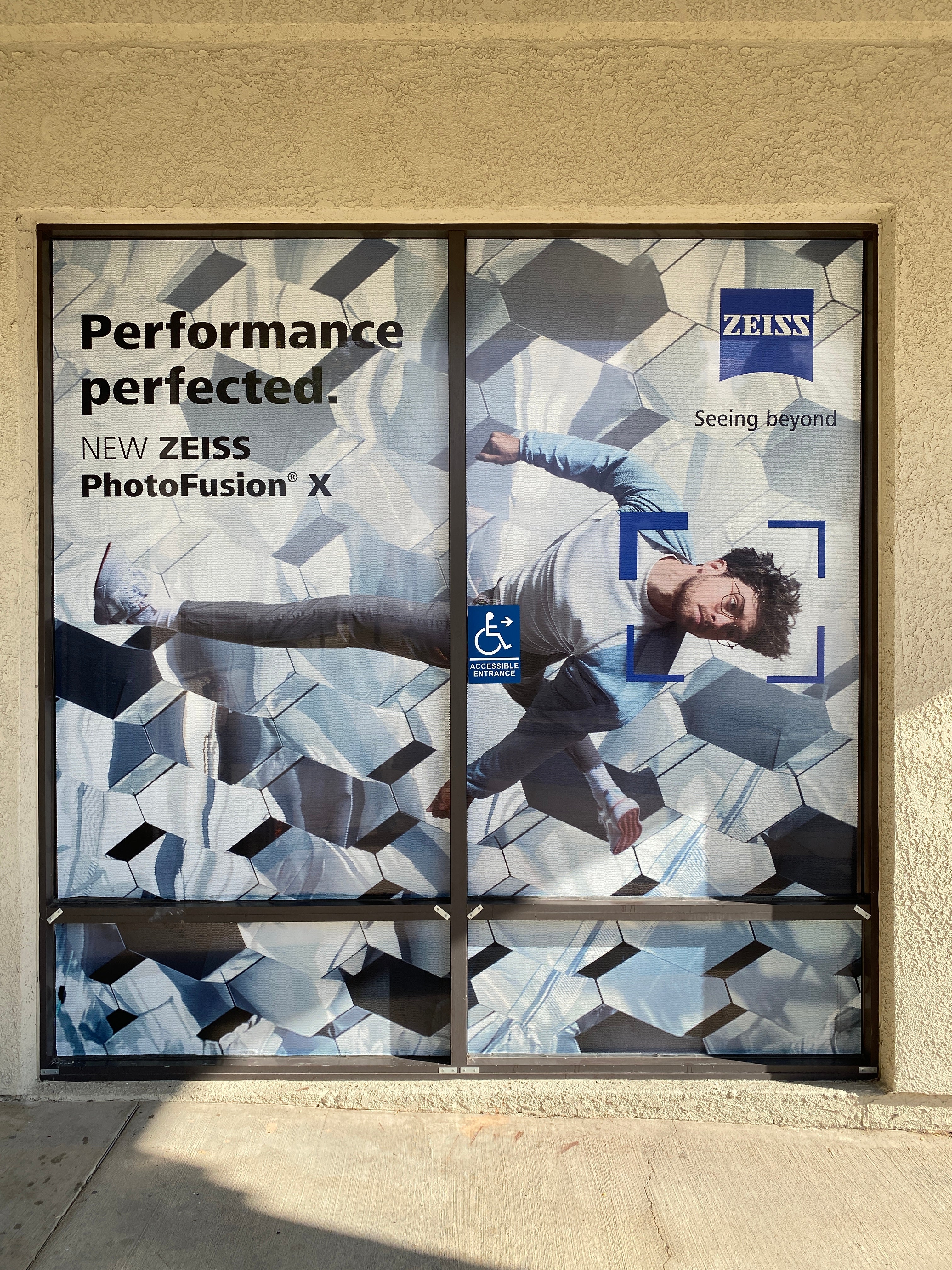 Eye-Catching Perforated Vinyl Graphics for Lifetime Optometry in Corona