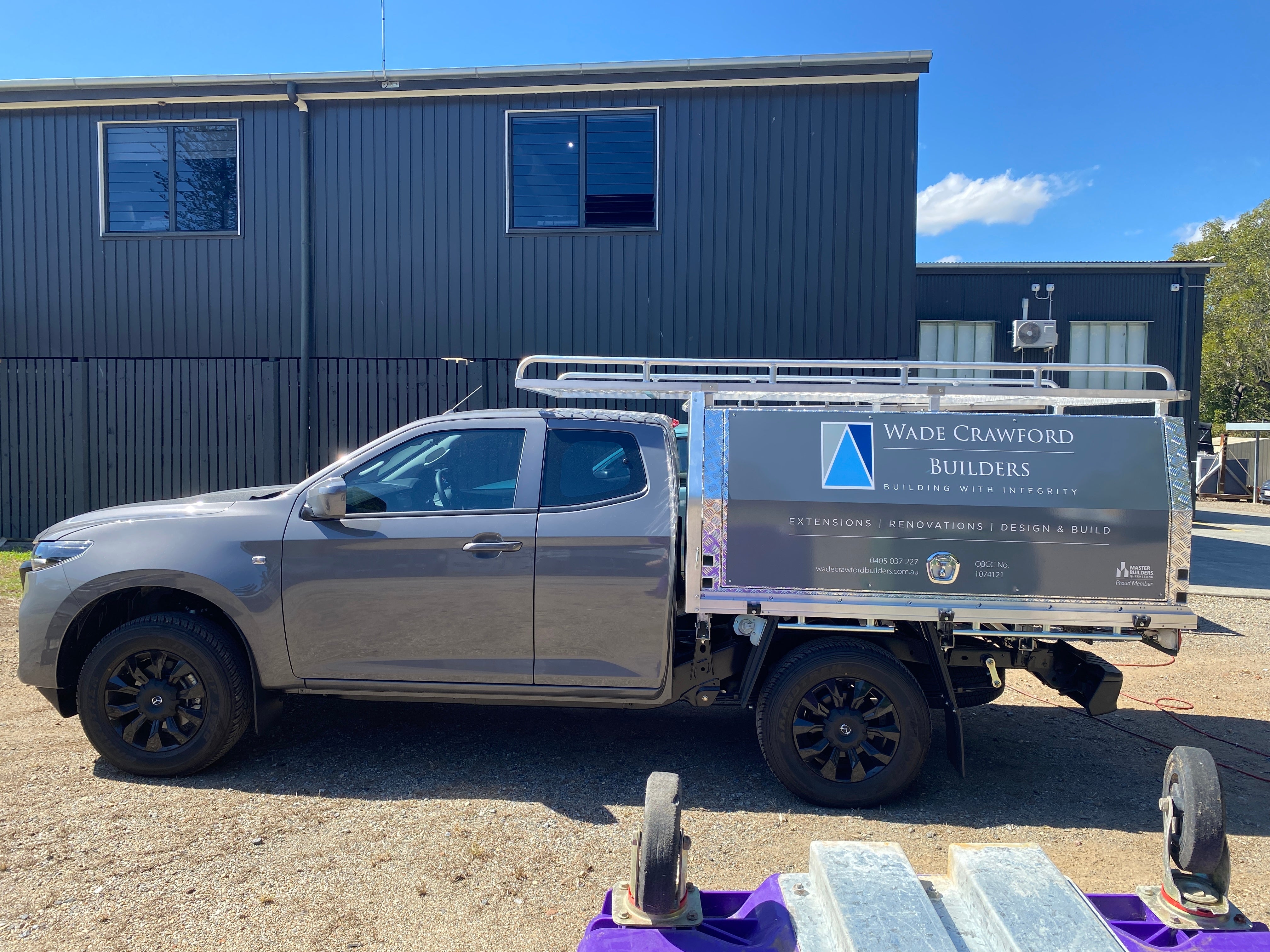 Custom Ute Toolbox Signage for Wade Crawford Builders