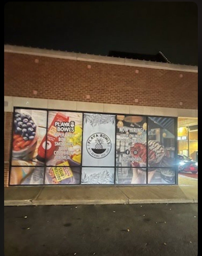 Playa Bowls Fair Oaks Construction Graphics | Vibrant Window Wraps for ...