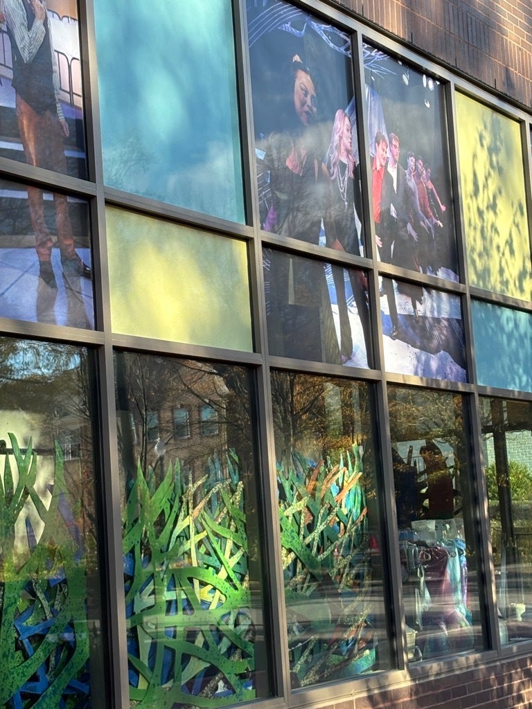 Creative Cauldron Window Perf Mural Installation | Vibrant Theater ...