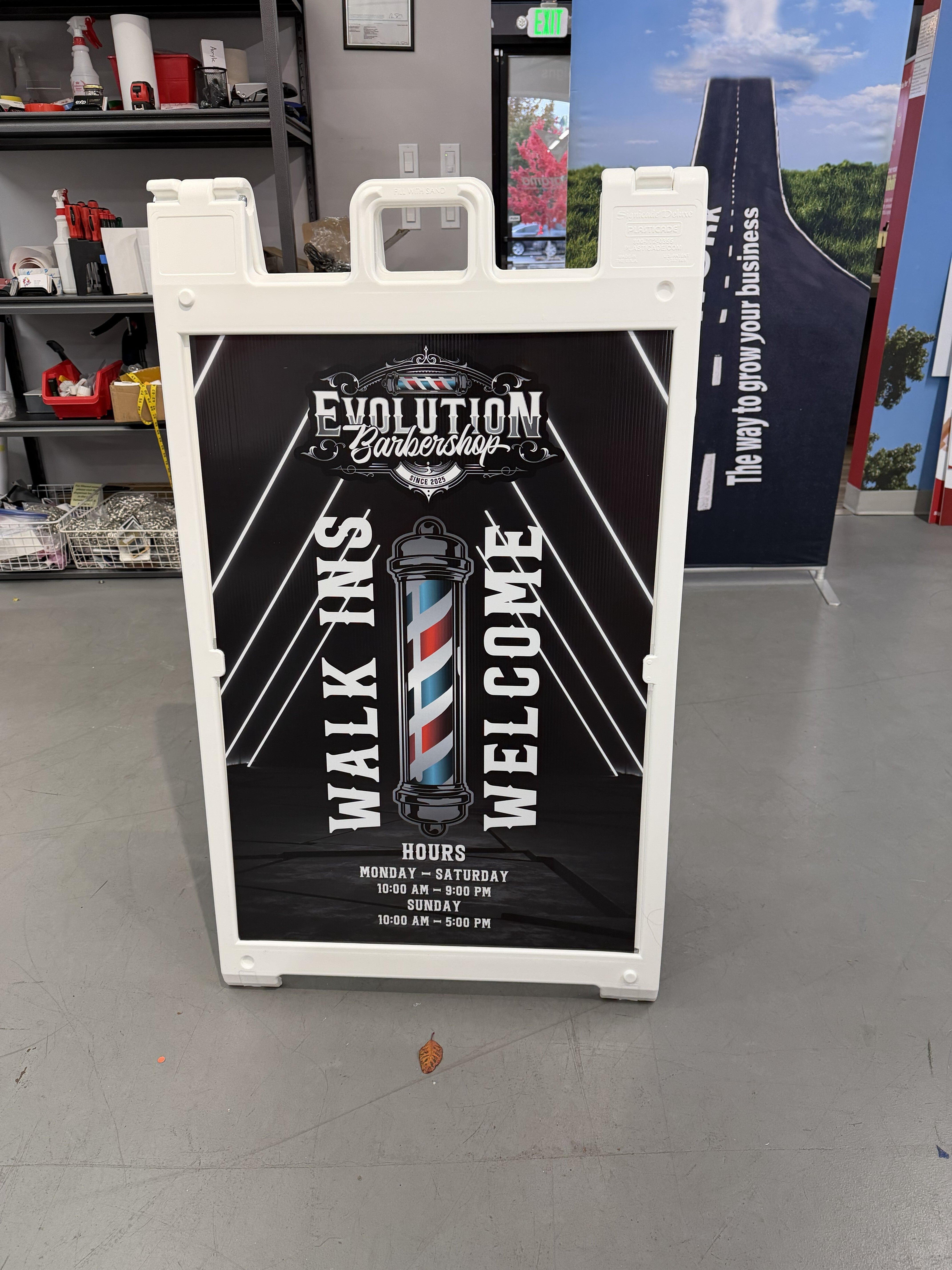 A-Frame Signs for Evolution Barbershop @ Lynnwood WA