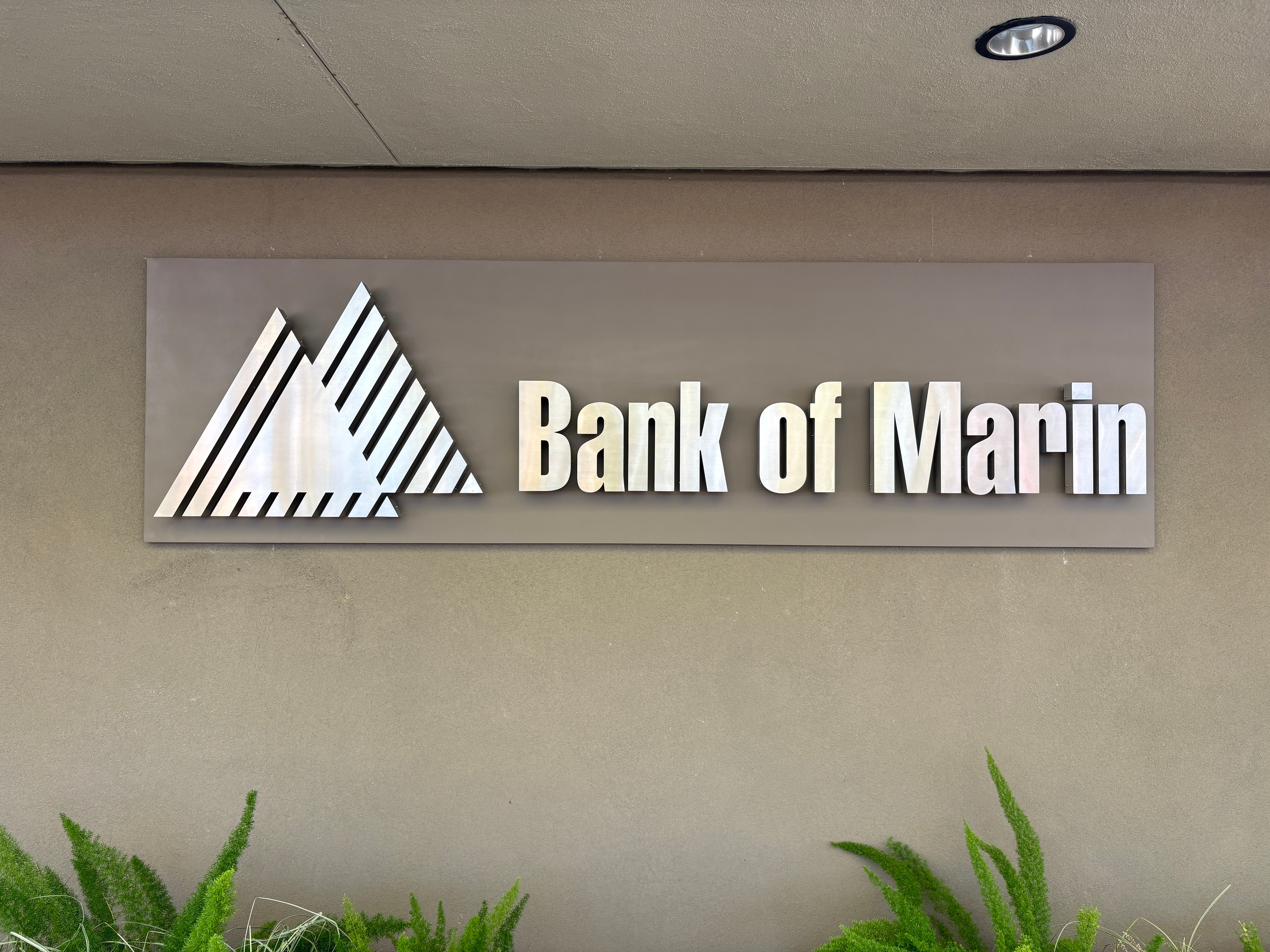 Custom Halo-Lit Channel Letter Sign for Bank of Marin - Marin in County ...