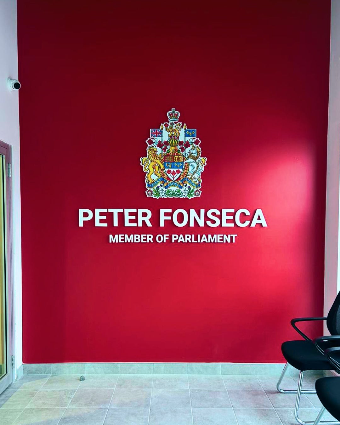 Elegant Indoor Acrylic Signage for Peter Fonseca, Member of Parliament ...