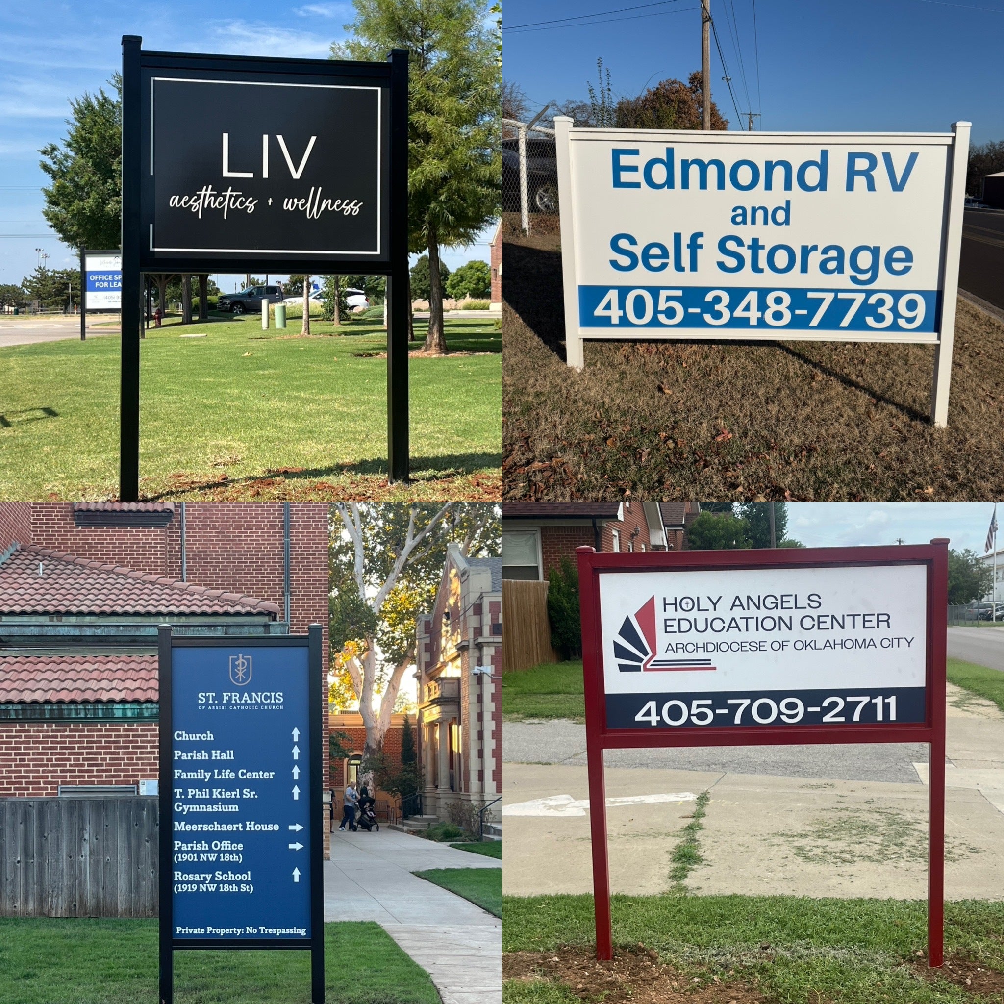 Post and panel frame signs in Edmond, OK!