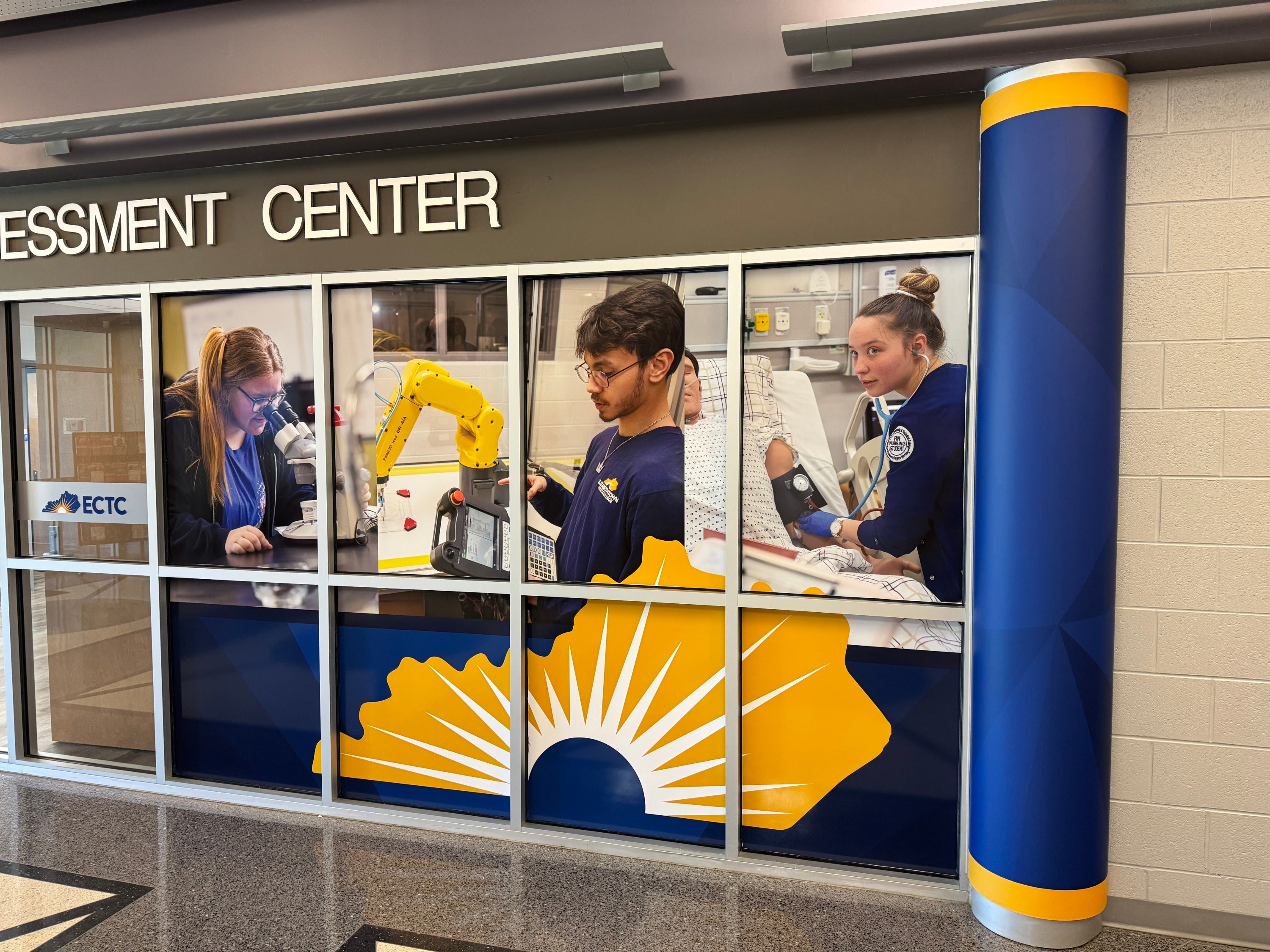 Transforming Spaces with Purpose: Assessment Center Window Graphics at ECTC