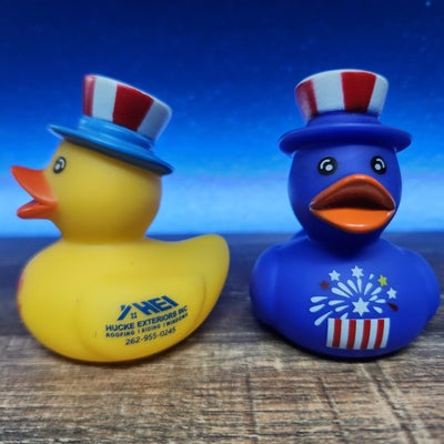 Custom Patriotic Rubber Ducks for Hucke Exteriors Inc.