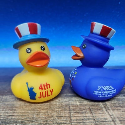 Custom Patriotic Rubber Ducks for Hucke Exteriors Inc.