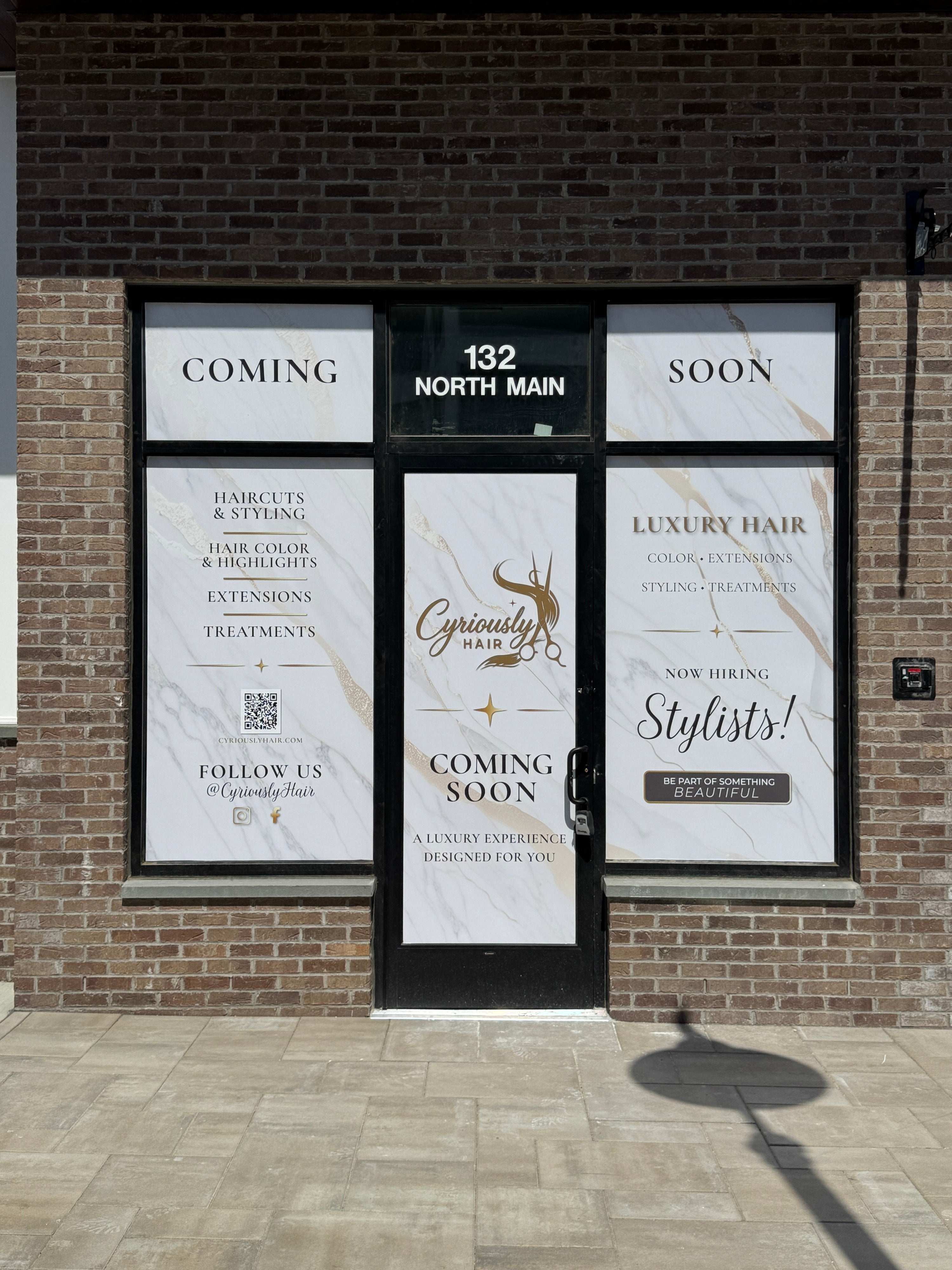 Custom Storefront Window Graphics for Cyriously Hair | Bristol, CT