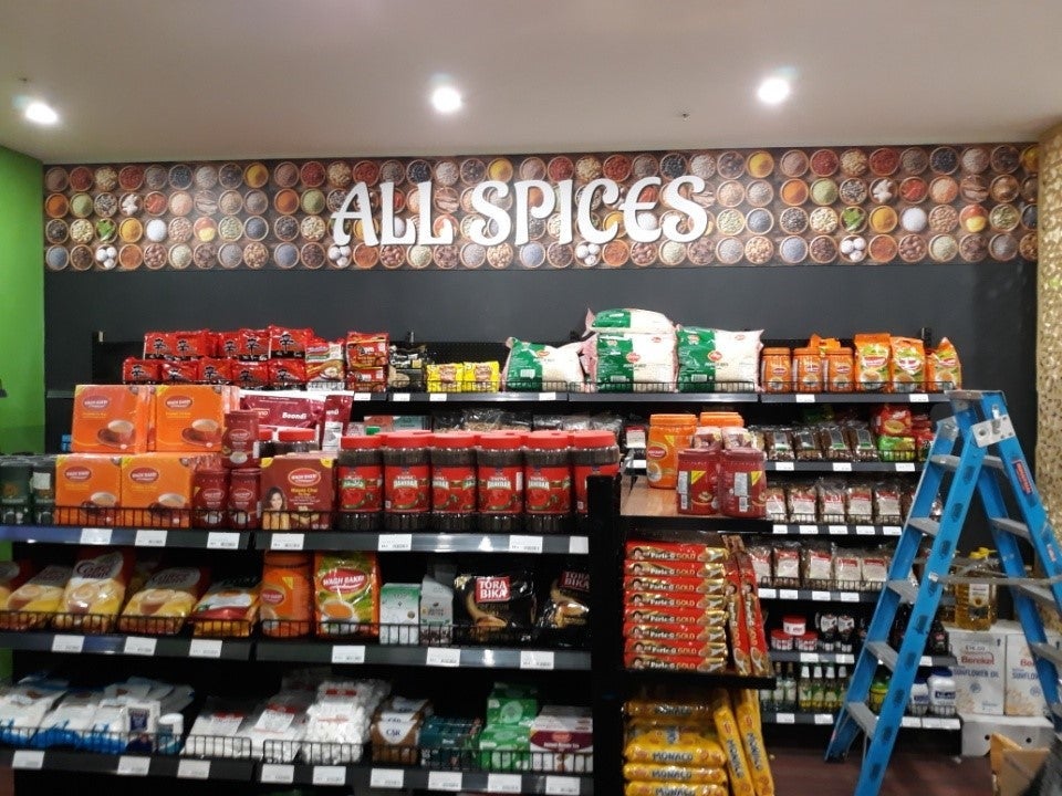 PVC sign at All spice shop