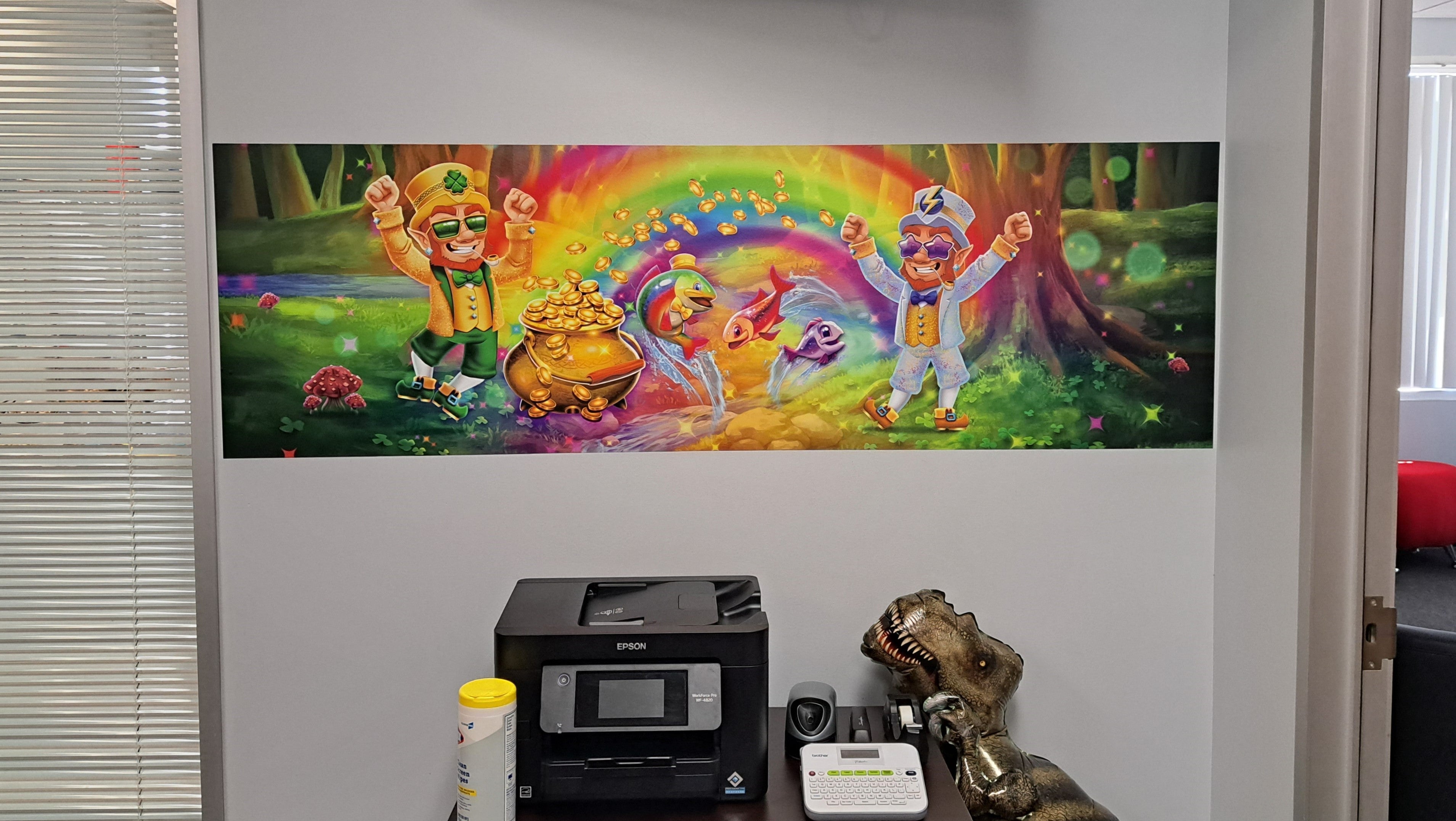 Mahi Gaming adds custom wall graphics to its Escondido Studio!